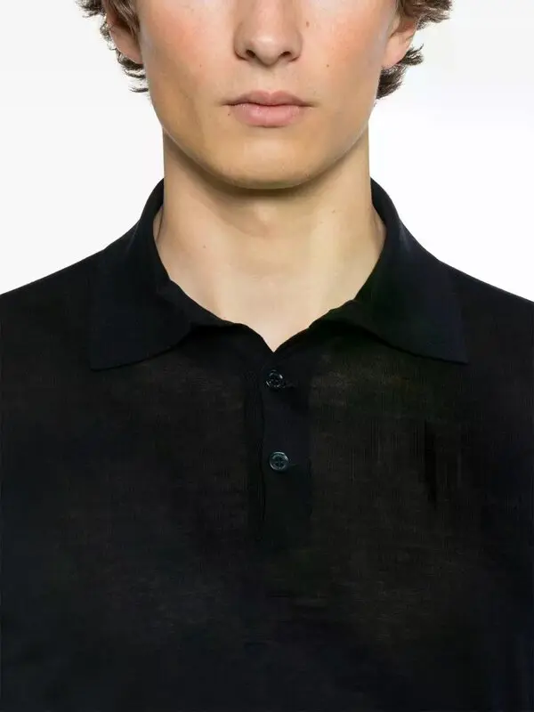 Brunello Cucinelli Knitted Polo Shirt - Blue