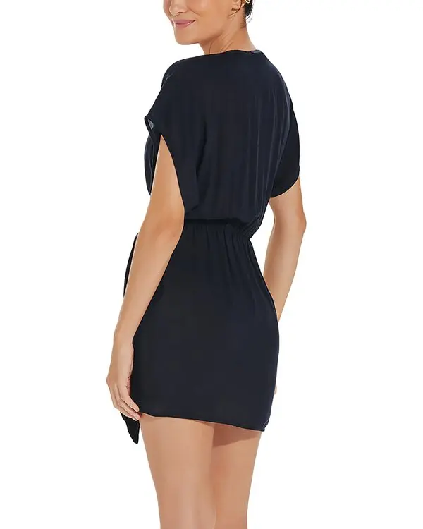 VIX PAULA HERMANNY Emily Wrap Dress Swim Cover-up - Black