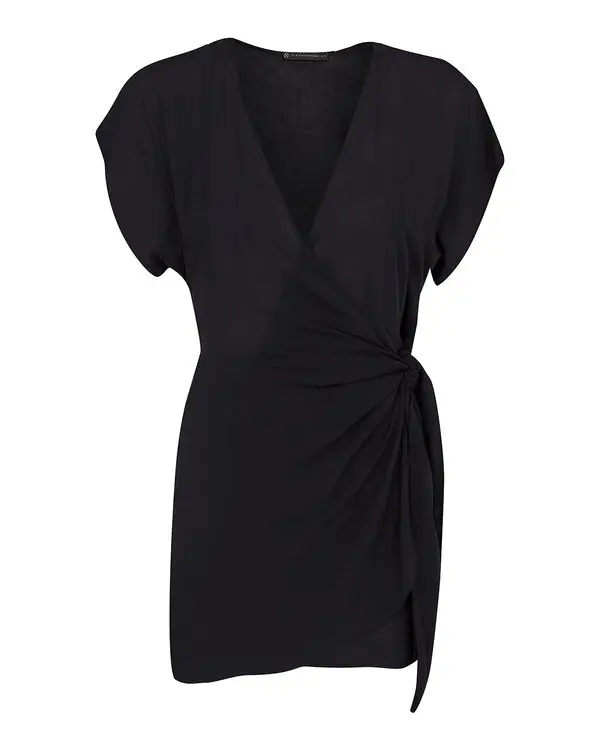 VIX PAULA HERMANNY Emily Wrap Dress Swim Cover-up - Black