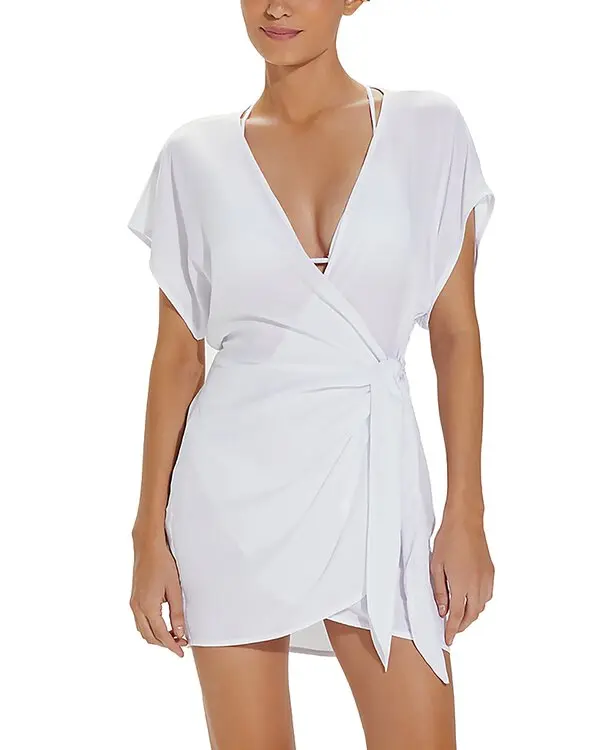VIX PAULA HERMANNY Emily Wrap Dress Swim Cover-up - Off White
