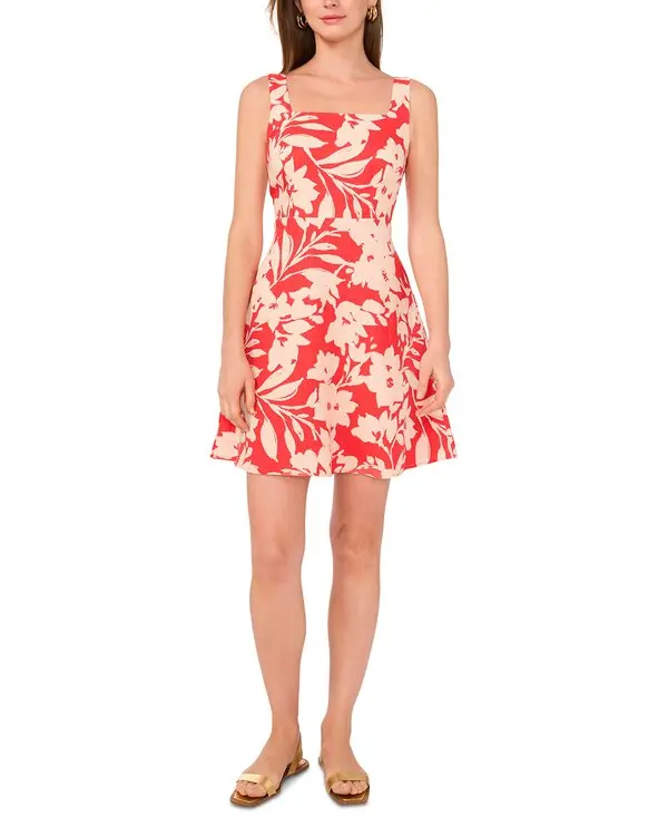Vince Camuto Floral Square Neck Mini Dress