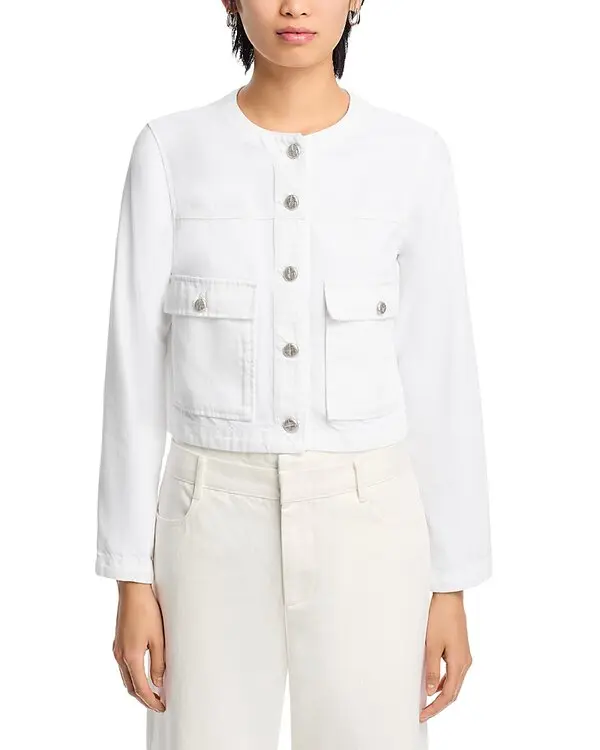 Rag & Bone Featherweight Drew Crewneck Jacket - Optic White