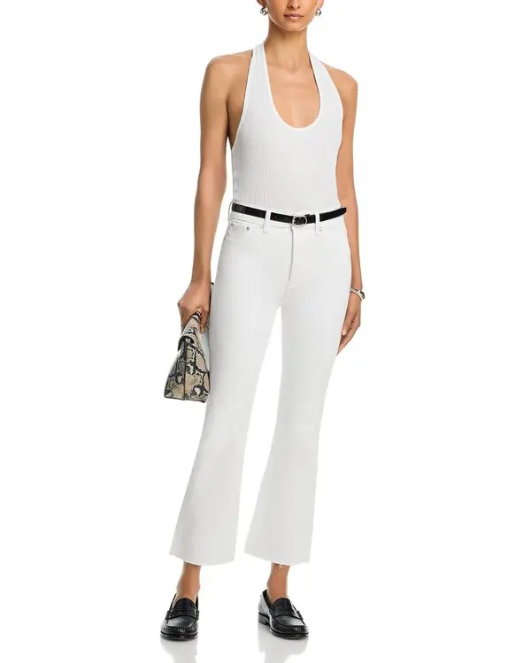 DL1961 Bridget Bootcut High-rise Instasculpt Crop Jeans - White