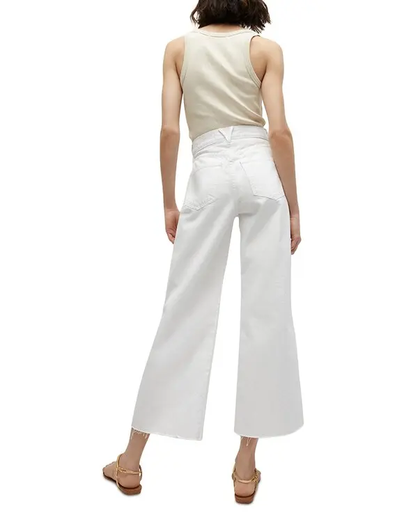 Veronica Beard Taylor High-rise Cropped Wide-leg Jeans - White