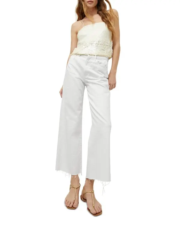 Veronica Beard Taylor High-rise Cropped Wide-leg Jeans - White