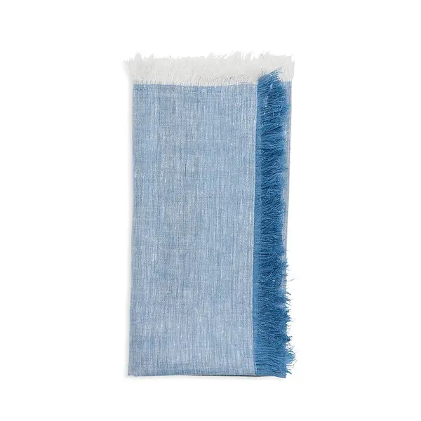KIM SEYBERT Chambray Fringe Napkin - Blue