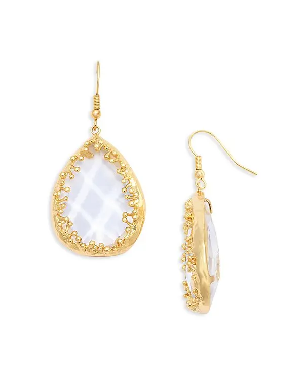 Aqua Drop Earrings - Gold