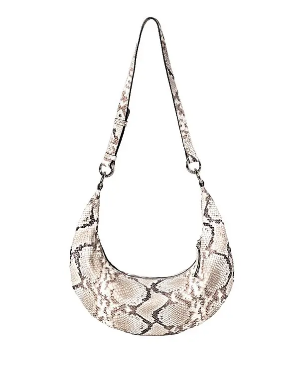 HYER GOODS 3-in-1 Convertible Hobo Ring Bag - White Python No