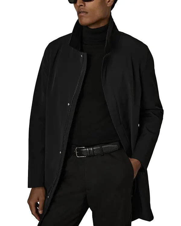 REISS Logan Hybrid Overcoat - Black
