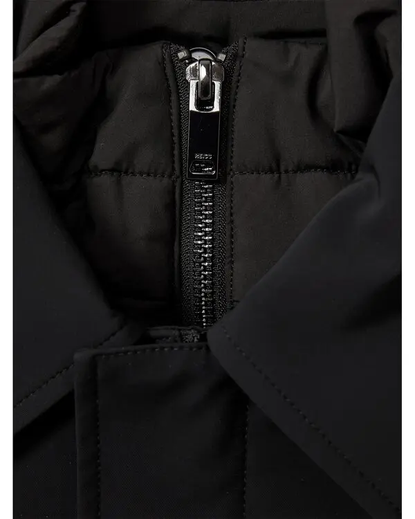 REISS Logan Hybrid Overcoat - Black
