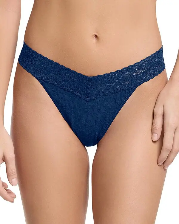 Hanky Panky Flora Lace Original Rise Thong - Night Owl