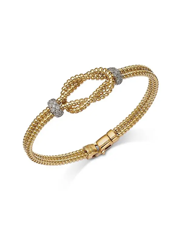 Bloomingdale'S Diamond And 14k Yellow Loop Bracelet - Gold