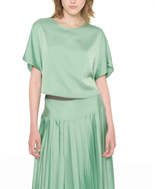 AS By DF Pleated Maxi Skirt With Leg Slit
