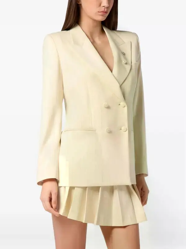 Philipp Plein Fitted Double-breasted Blazer - Neutrals
