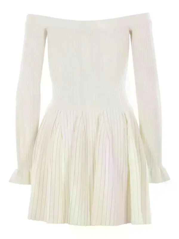 SELF-PORTRAIT Striped Off-shoulder Dress