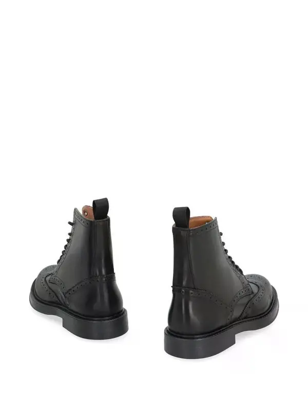 Bruno Magli Brogue-detail Lace-up Boots - Black