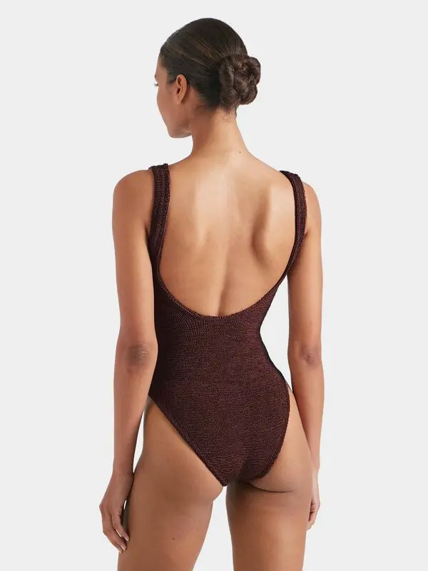 Hunza G Celine One Piece Swimsuit - Metallic Chocolate