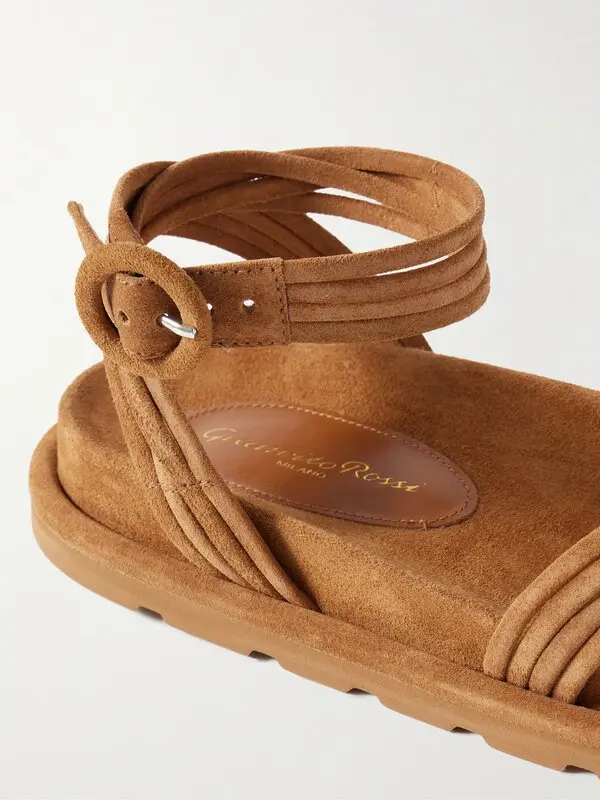 GIANVITO ROSSI Lianne Suede Sandals - Brown