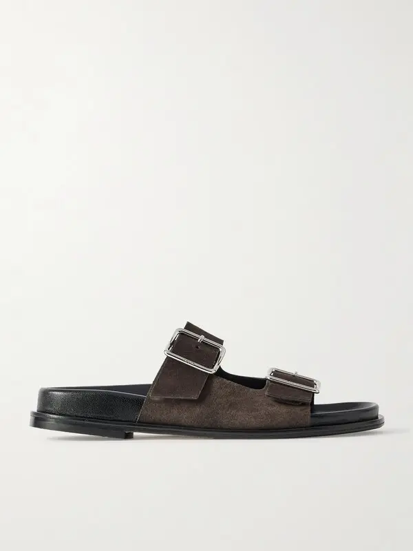 AeydĒ Meena Buckled Suede Sandals