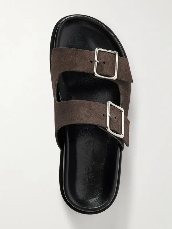 AeydĒ Meena Buckled Suede Sandals