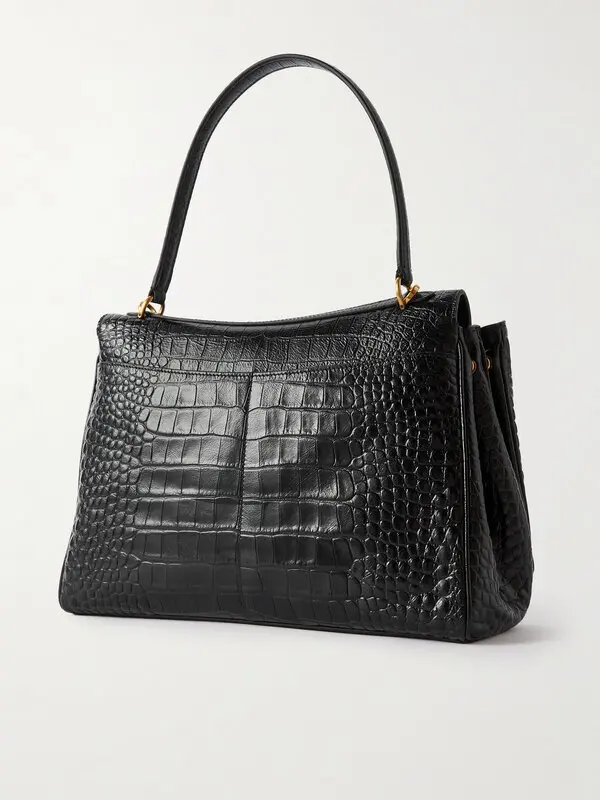 Balenciaga Rodeo Medium Croc-effect Leather Tote