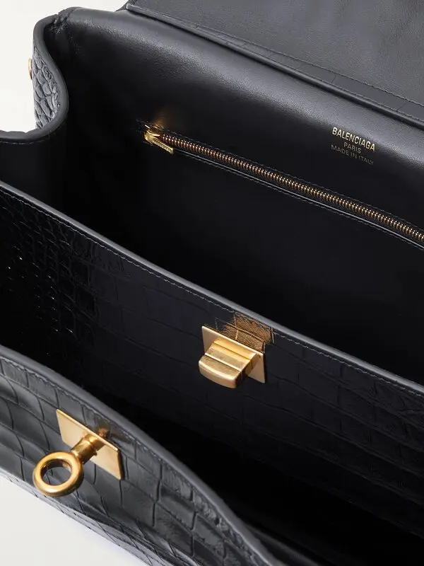 Balenciaga Rodeo Medium Croc-effect Leather Tote