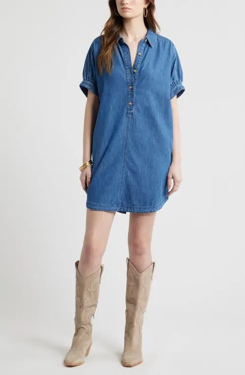 Treasure & Bond Chambray High-low Shift Dress