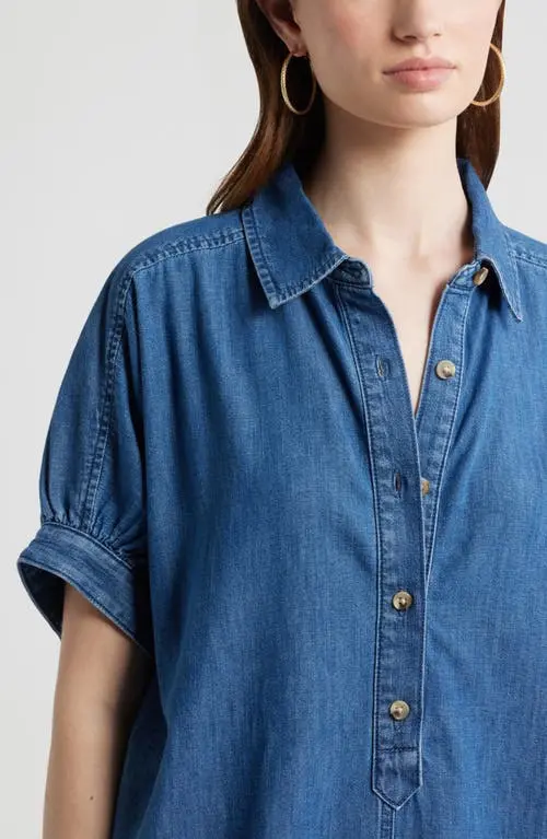 Treasure & Bond Chambray High-low Shift Dress