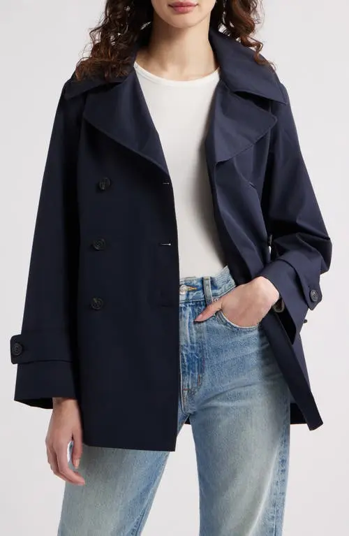 SAVE THE DUCK Sofi Water Resistant Trench Coat - Blue Black
