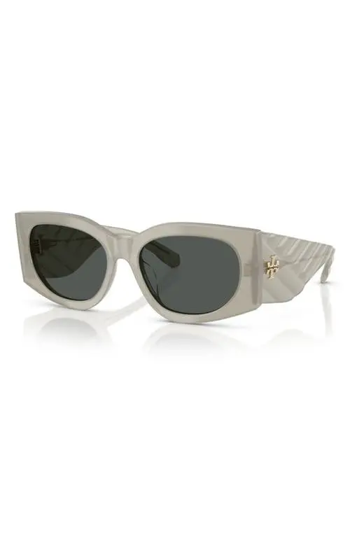 Tory Burch Kira Rectangular Sunglasses - Grey Green