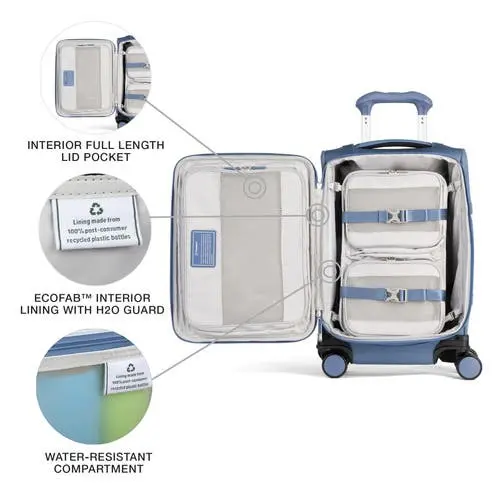 TRAVELPRO Versapack + Lightweight Softside Expandable 21" Carry On Spinner Luggage - Elemental Blue