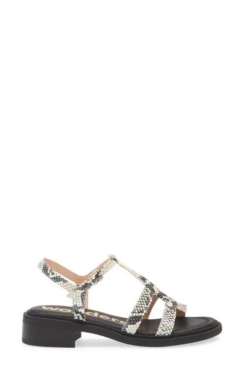 WONDERS Janet Strappy Sandals - Snake Off White