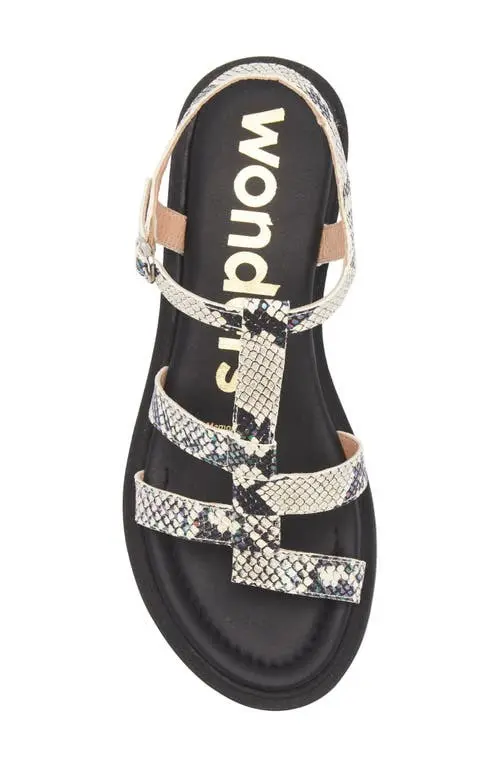 WONDERS Janet Strappy Sandals - Snake Off White