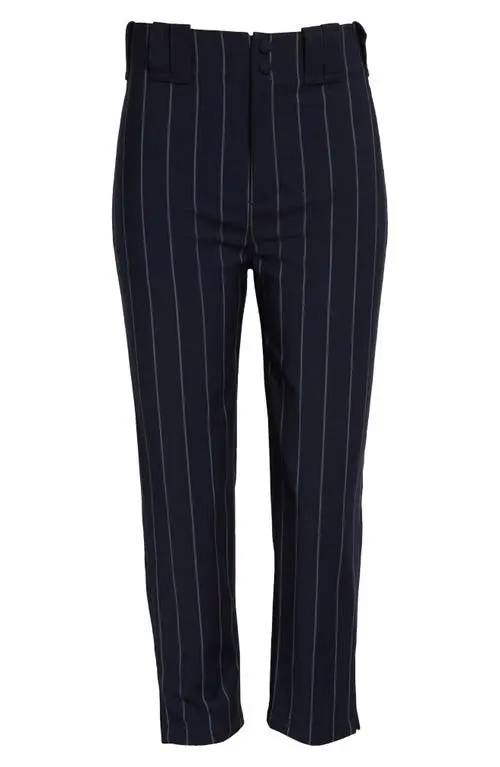 Alexander Wang Pinstripe Capri Pants In Navy/ Grey - 50% Off 