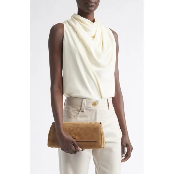 Khaite Audrey Suede Clutch - Mud