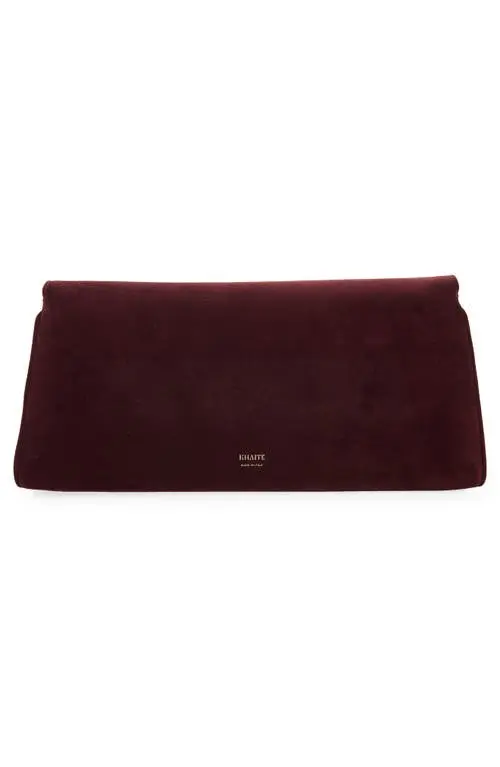 Khaite Audrey Suede Clutch - Rouge Noir