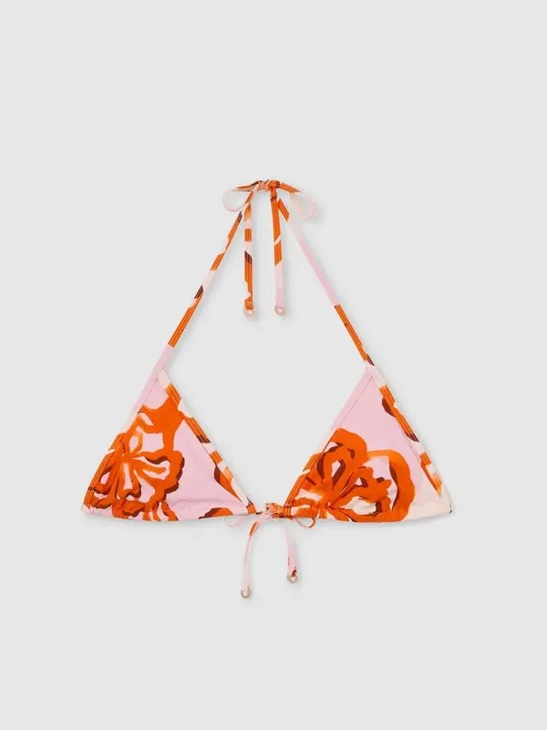REISS Tina Printed Bikini Top