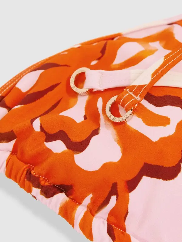 REISS Tina Printed Bikini Top
