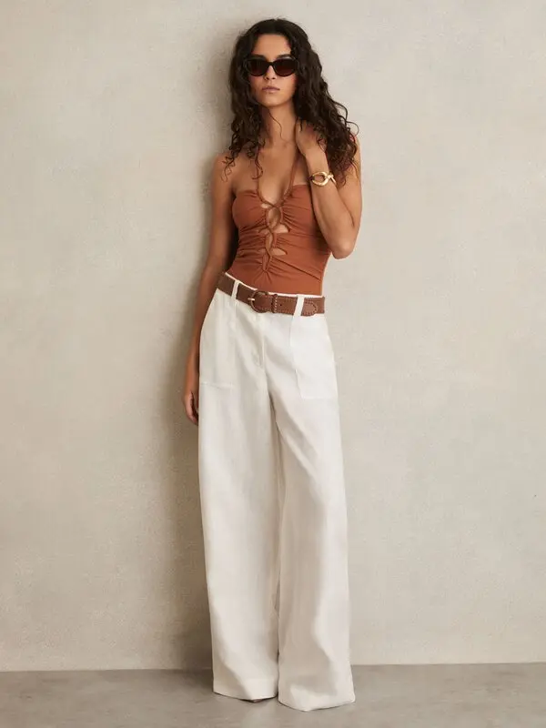 REISS Rosella Ruched Cut-out Swimsuit
