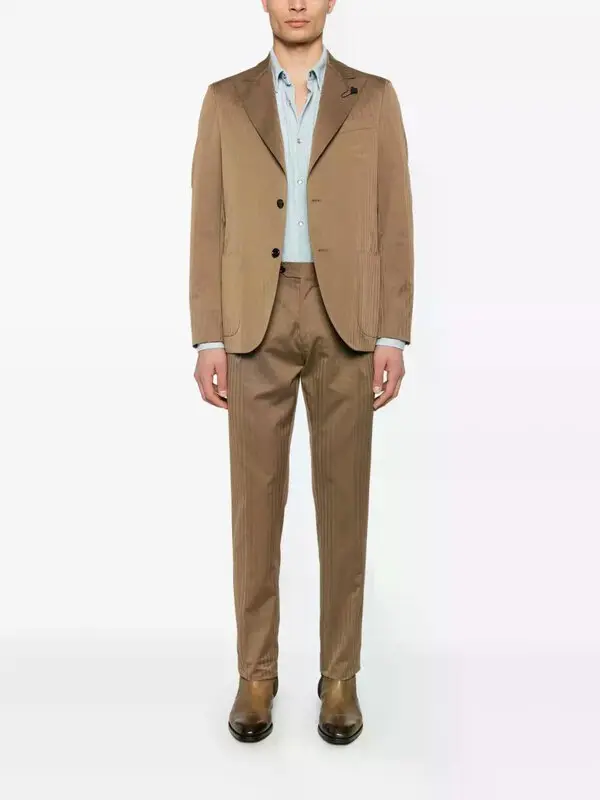 LARDINI Striped Suit - Brown