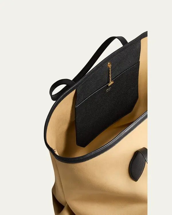 Khaite Amalia Medium Canvas Tote Bag - Black Honey