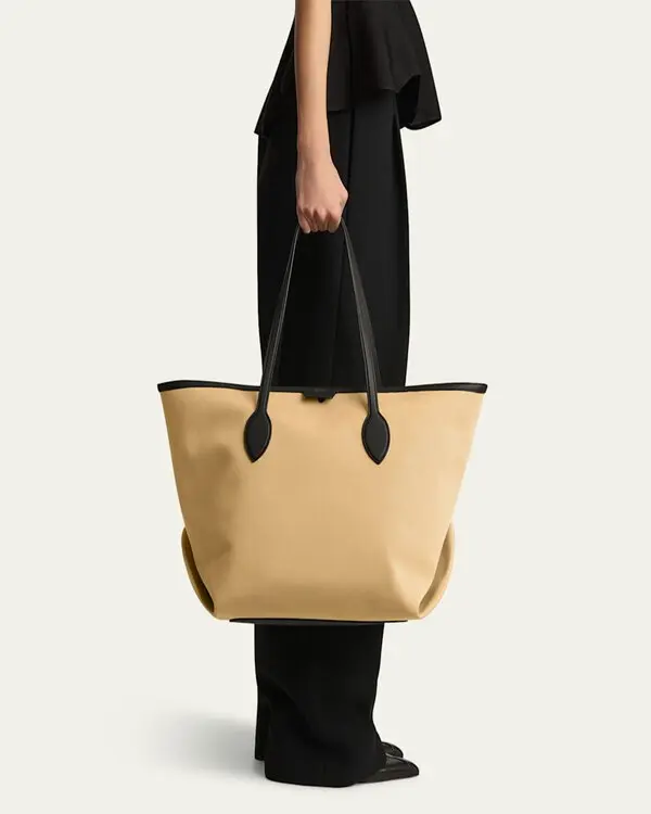 Khaite Amalia Medium Canvas Tote Bag - Black Honey