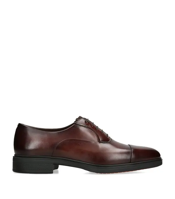 Santoni Leather Oxford Shoes - Brown