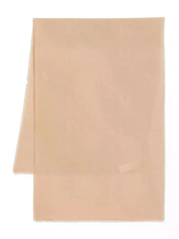 Max Mara Silk And Wool Curvone Scarf - Neutrals