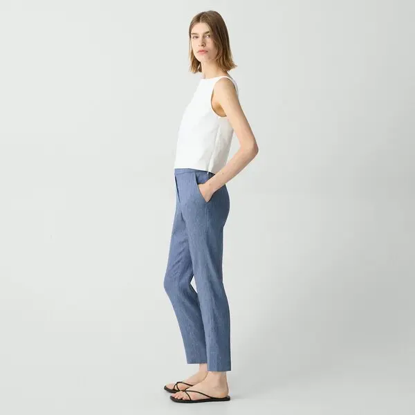 Theory Treeca Pull-on Pant In Fluid Linen