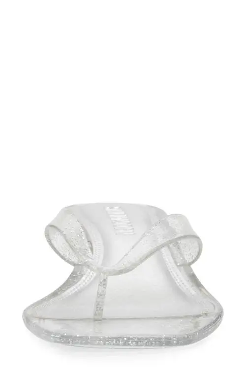 Steve Madden Tracie Kitten Heel Flip Flop - Silver Glitter