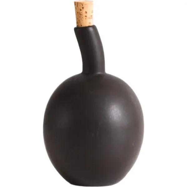 GHARYAN STONEWARE Stoneware Olive Oil Dispenser | Zitouna 34 Oz - Black
