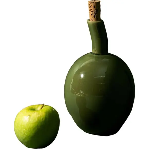 GHARYAN STONEWARE Stoneware Olive Oil Dispenser | Zitouna 34 Oz - Green