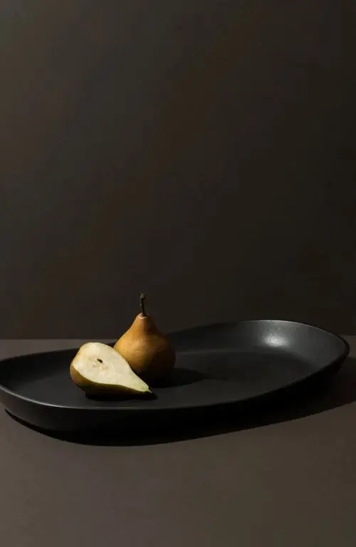 GHARYAN STONEWARE Mini Long Stoneware Serving Platters | Dadasi - Black - Medium