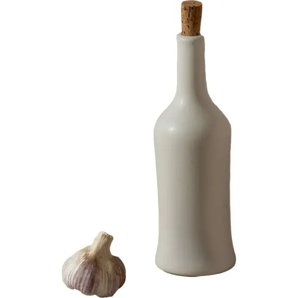 GHARYAN STONEWARE Stoneware Olive Oil Dispenser | Brutto 21 Oz - White